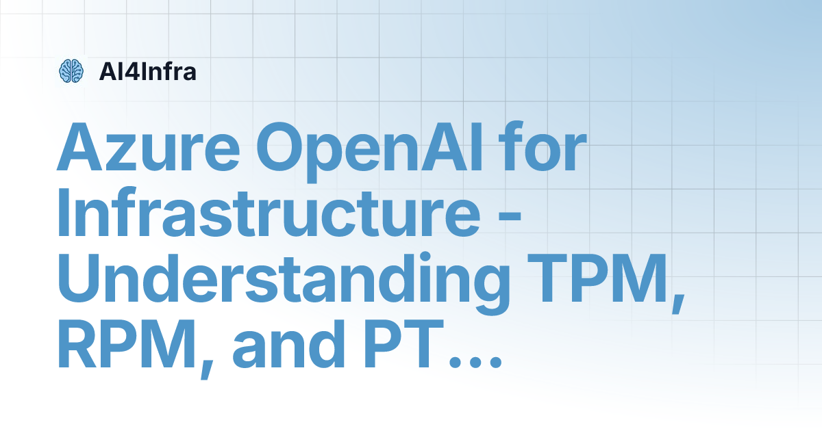 Azure OpenAI for Infrastructure - Understanding TPM, RPM, and PTUs ...